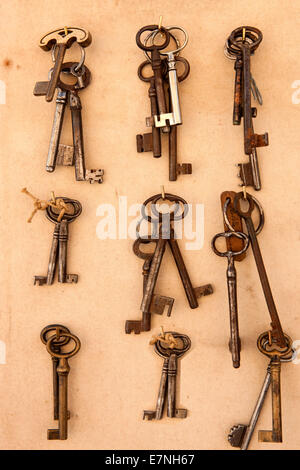 Old keys for sale for collectors Stock Photo - Alamy
