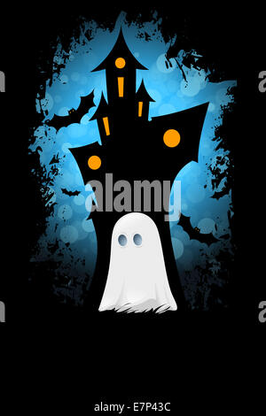 grungy Halloween background with haunted house Stock Photo - Alamy