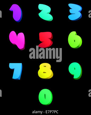 Colorful vector font and numbers Stock Photo - Alamy