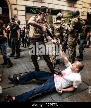 Turin, Italy. 21st Sep, 2014. Zombie Walk in Turin, Italy. Credit ...