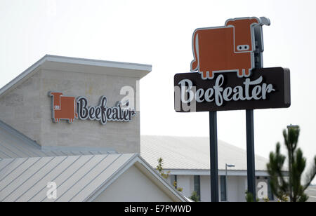 Beefeater restaurant signs UK Stock Photo - Alamy