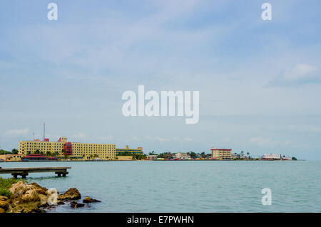 BELIZE. Belize City, view of the Great House Inn from the top of the ...
