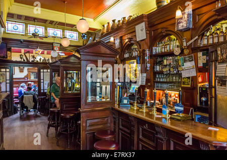 inside interior old traditional irish pub bar Stock Photo - Alamy
