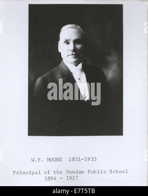 This image features W.F. Moore, a historical figure captured in a black ...