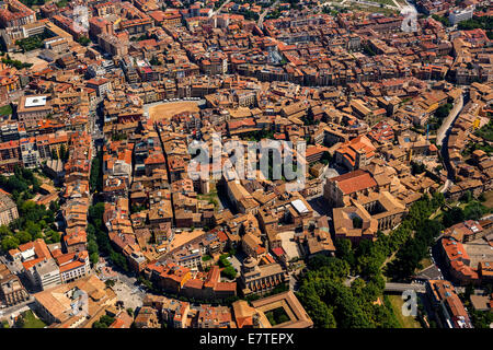 Aerial view, view of the historic centre, Vic, Catalonia, Spain Stock ...