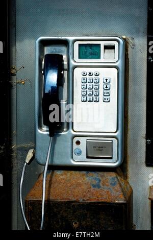 Modern BT payphone telephone with keypad, handset and digital display ...