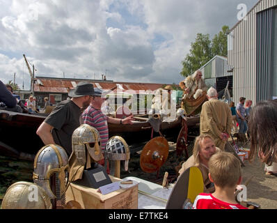 Woodbridge Maritime festival viking stalls and visitors Stock Photo - Alamy