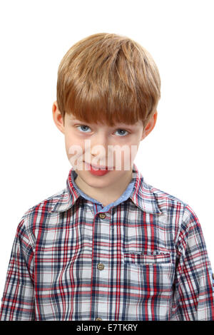 Boy with a sly look on his face Stock Photo - Alamy