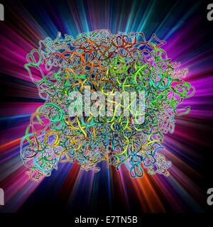 Archaeon ribosome subunit. Molecular model of a large (50S) ribosomal ...