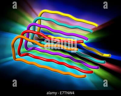 Amyloid beta protein. Molecular model showing the structure of amyloid ...
