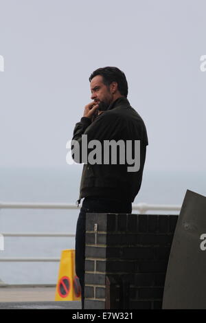 Richard Harrington "actor" filming Hinterland in Aberystwyth 2014 Stock ...