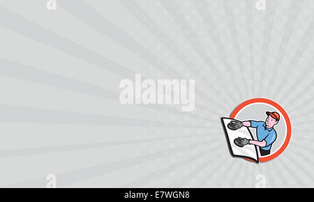 Illustration of automotive glass installer carrying windshield viewed ...