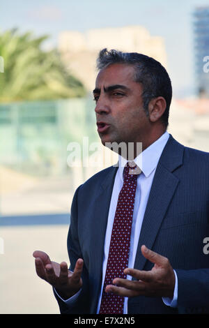 Gibraltar - 25th September 2014 - Minister Paul Balban announcing the ...