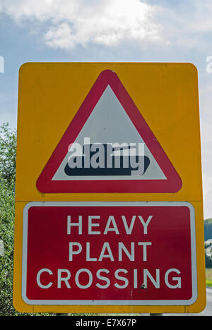 Heavy Plant crossing sign Stock Photo - Alamy