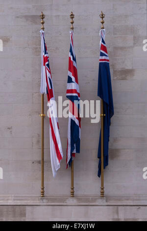 3 flags at the Cenotaph London Stock Photo - Alamy
