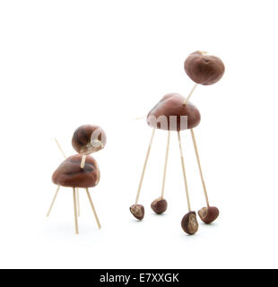 chestnut figures isolated on white background Stock Photo - Alamy