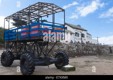 June 2014 South Devon, England: Sea tractor for transporting passengers ...