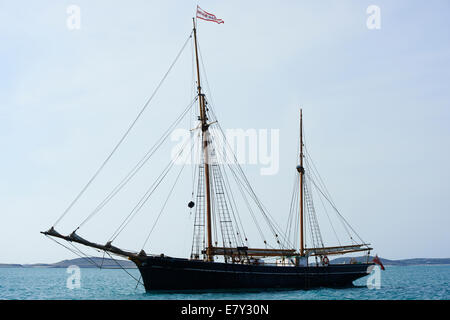 British gaff Ketch sailing ship Leader leaves Belfast for the start of ...