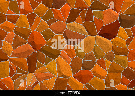 Illustration raster seamless pattern brown color cake pieces on orange ...