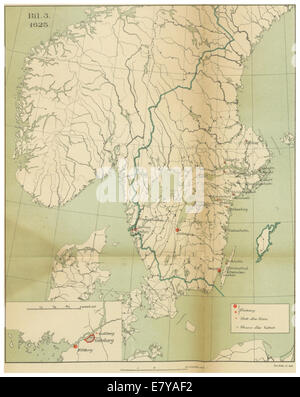 A 1899 illustration by Jungstedt depicting the Swedish defense forces ...