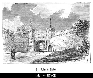 This 1876 illustration from Quebec depicts the Hope Gate, a historic ...