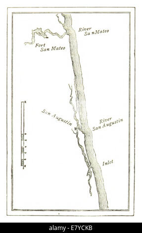 This 1885 illustration by Reynolds depicts Fort Caroline, a French ...