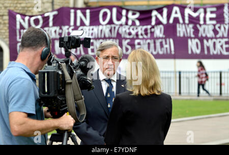 Sir Gerald Howarth MP (Conservative; Aldershot) being interviewed ...