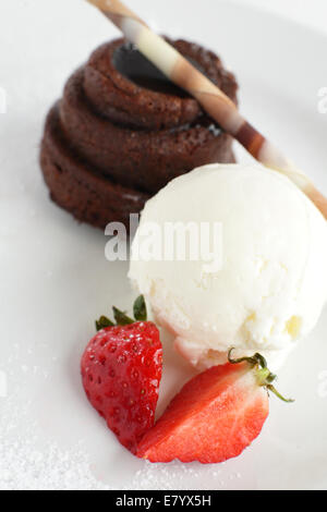 fresh and tasty peace of cake on white background Stock Photo - Alamy