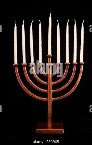 Beautiful unlit hanukkah menorah on black velvet Stock Photo - Alamy