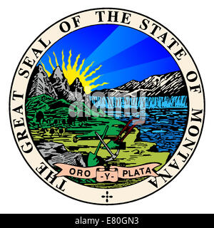 The state seal of Montana over a white background Stock Photo - Alamy