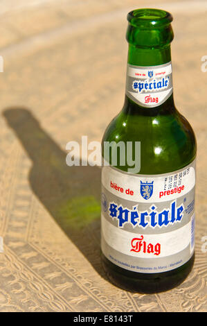 Moroccan Flag Speciale beer, brewed in Fes, Fez, Morocco Stock Photo ...