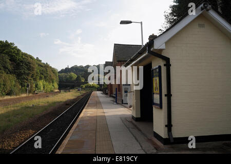 Dore and Totley railway station platform and tracks in Sheffield ...