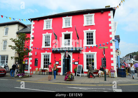 Castle Hotel and Market Street, Aberaeron, Cardigan Bay, Ceredigion ...
