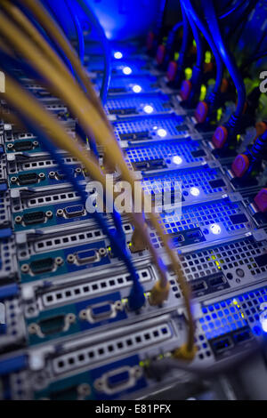 Close-up Of Rack Mounted Routers In A Server Room Stock Photo - Alamy