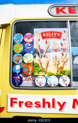 Ice cream van menu Stock Photo - Alamy