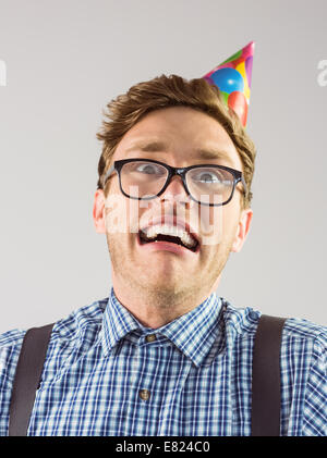 Man wearing hat and suspenders isolated on white Stock Photo - Alamy