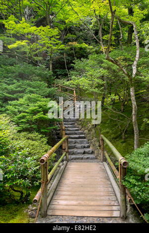 Japan, Honshu, Kyoto, Wooden bridge to the Tofoku-ji Temple Stock Photo ...