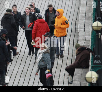 1 Direction shoot a music video on Clevedon pier Featuring: 1 Direction ...