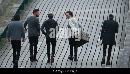 1 Direction shoot a music video on Clevedon pier Featuring: 1 Direction ...