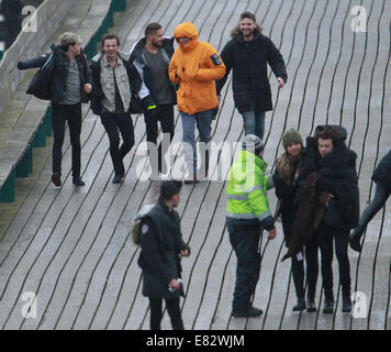 1 Direction shoot a music video on Clevedon pier Featuring: 1 Direction ...