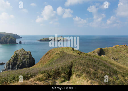Mullion Island and bay, Cornwall, England, UK Stock Photo - Alamy