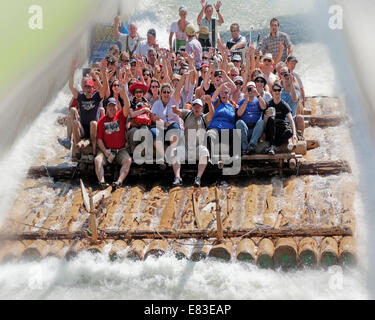 Rafting on the Isar River, Muehltal raft slide, the largest raft slide ...