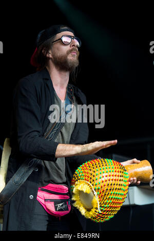 Jonathan Wilson performs during the Green Man festival at Glanusk Park ...
