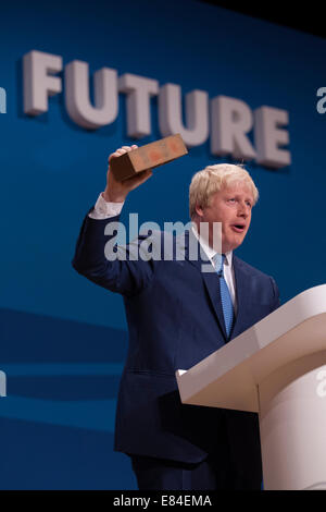 Boris Johnson Speaking at the Conservative conference, in Birmingham ...