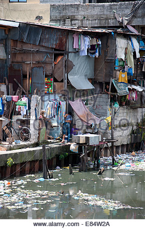 Ghetto in the Muslim district in Manila in the Philippines Stock Photo ...
