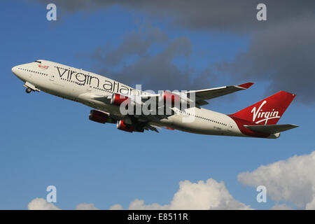 Virgin Atlantic Boeing 747-400 jumbo jet named Barbarella Stock Photo ...