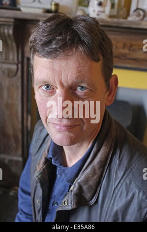 The author Philip Marsden at his home in Cornwall on the river Fal ...