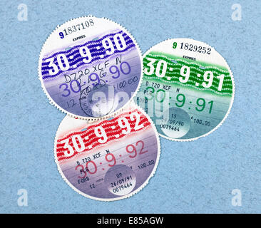 Road Tax discs Stock Photo - Alamy