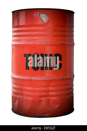 rusty oil barrel toxic waste rusting metal leak Stock Photo - Alamy