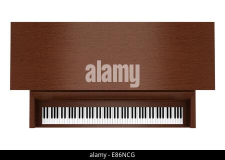 brown upright piano isolated on white background Stock Photo - Alamy